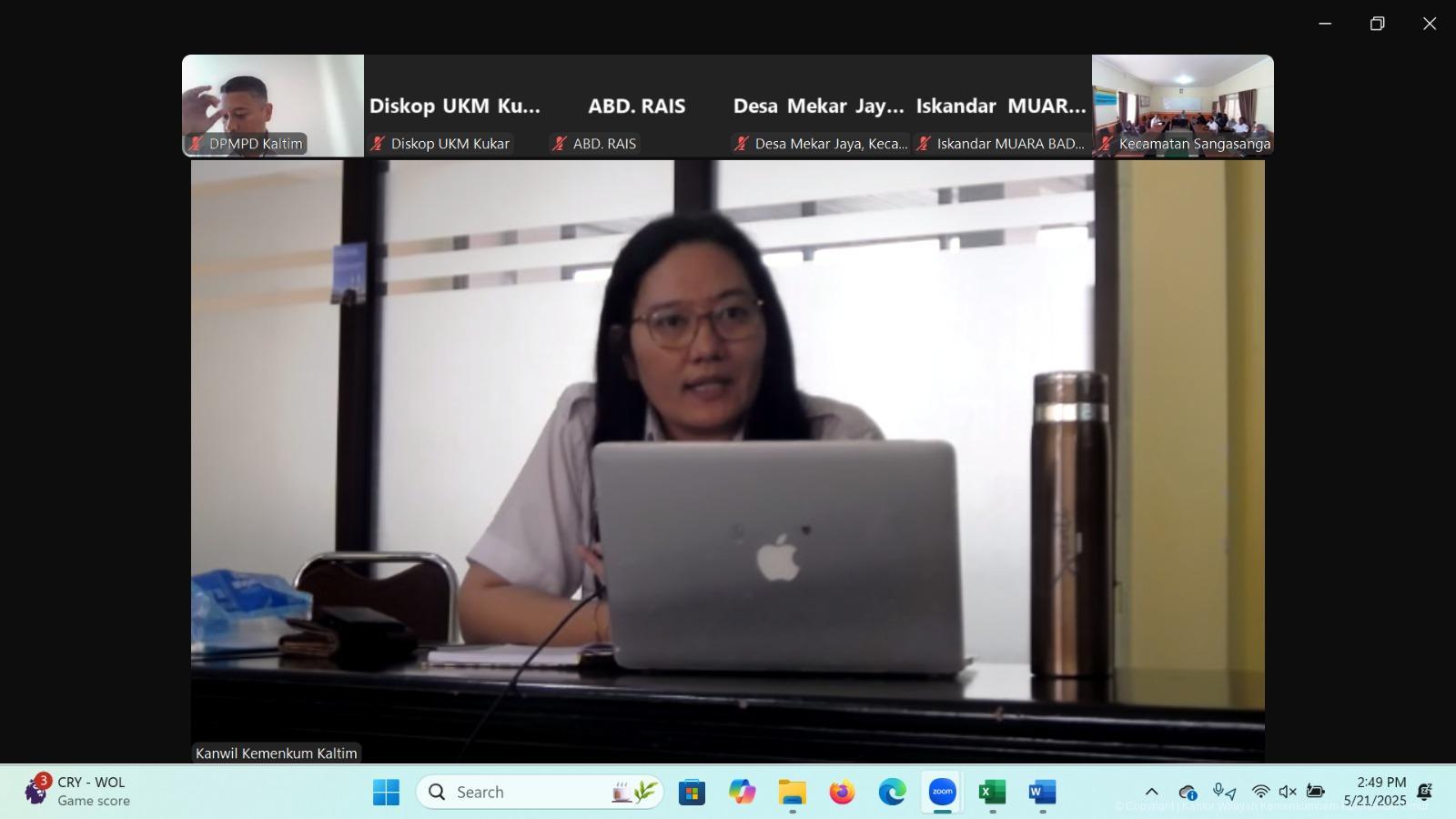 Kanwil Kemenkum Kaltim Ikuti Zoom Meeting Pembahasan Koperasi Desa Merah Putih Kabupaten Berau